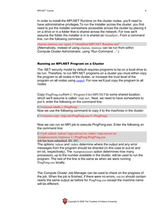 Mpi.net tutorial | DOC