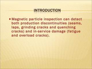 Magnetic Particle Inspection | PPT