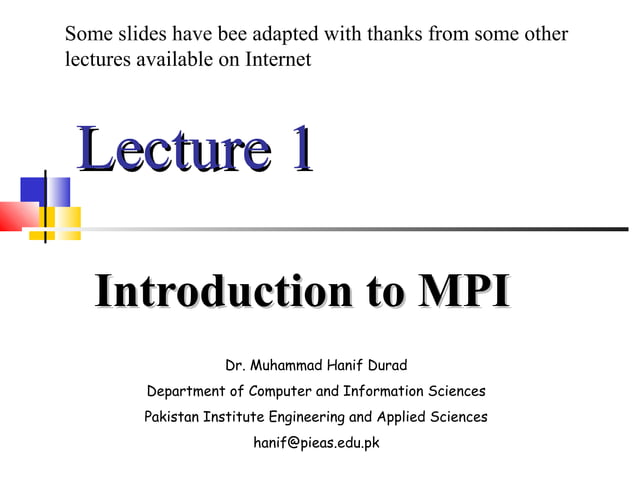 Introduction to MPI | PPT | Programming Languages | Computing