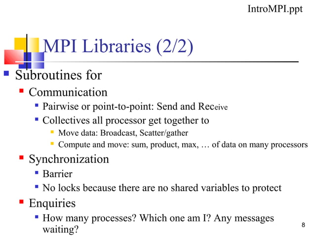 Introduction to MPI | PPT | Programming Languages | Computing