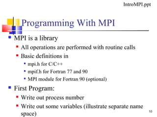 Introduction to MPI | PPT