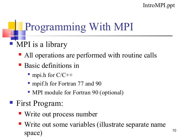 Introduction To Mpi
