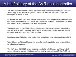 AVR_ Microcontroller_Muhammad Ali_Mazidi_AVR_Lecture2_Fall2023 | PPT