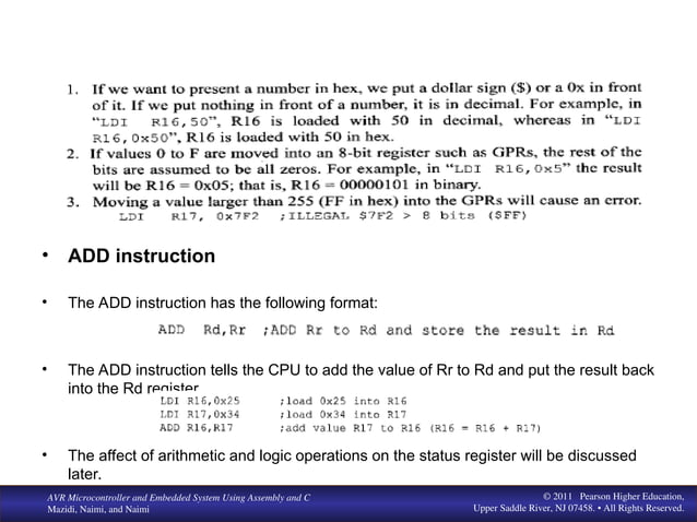 AVR_ Microcontroller_Muhammad Ali_Mazidi_AVR_Lecture3_Fall2023 | PPT