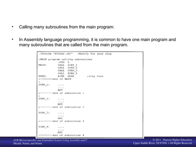 AVR_ Microcontroller_Muhammad Ali_Mazidi_AVR_Lecture4_Fall2023 | PPT
