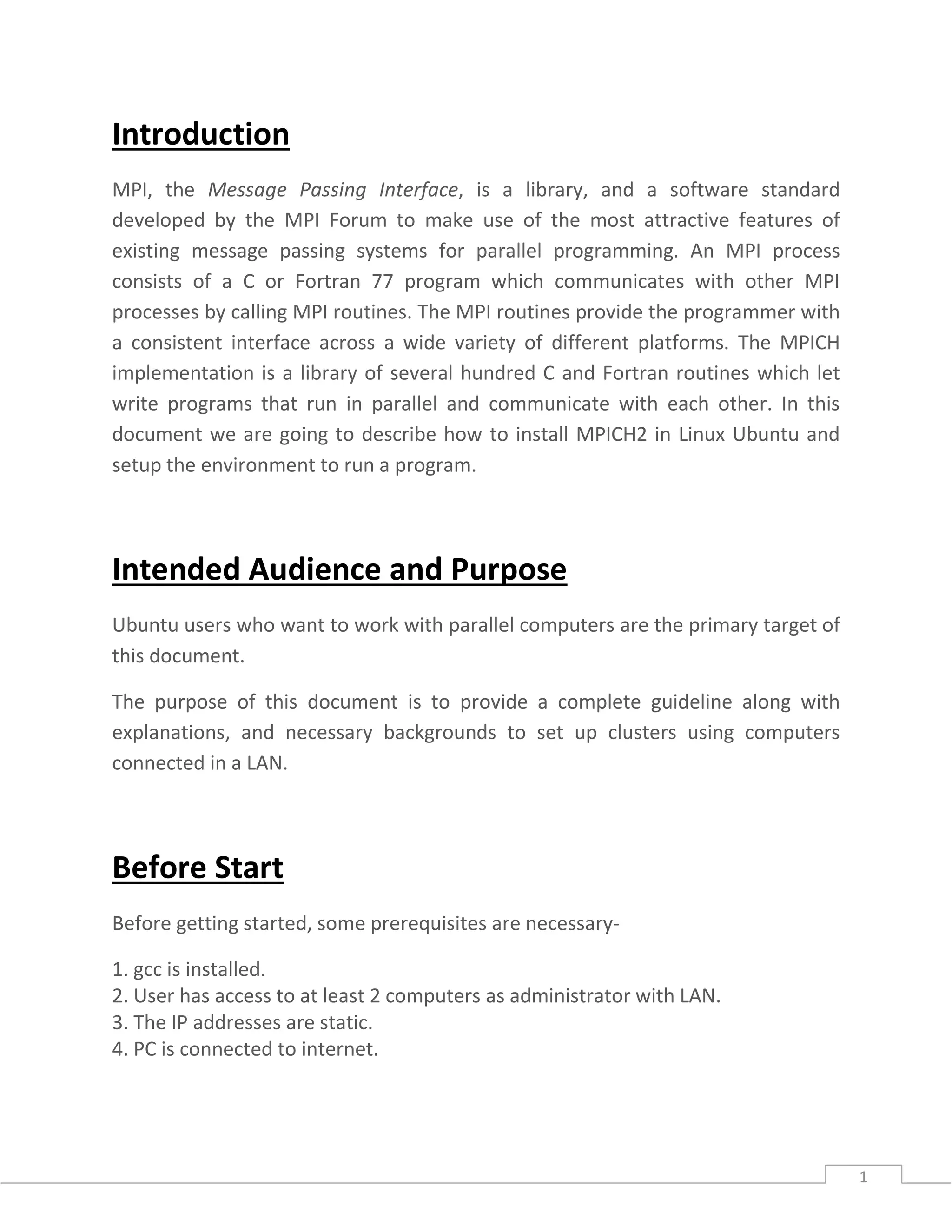 Complete MPICH2 Clustering Manual in Ubuntu | PDF