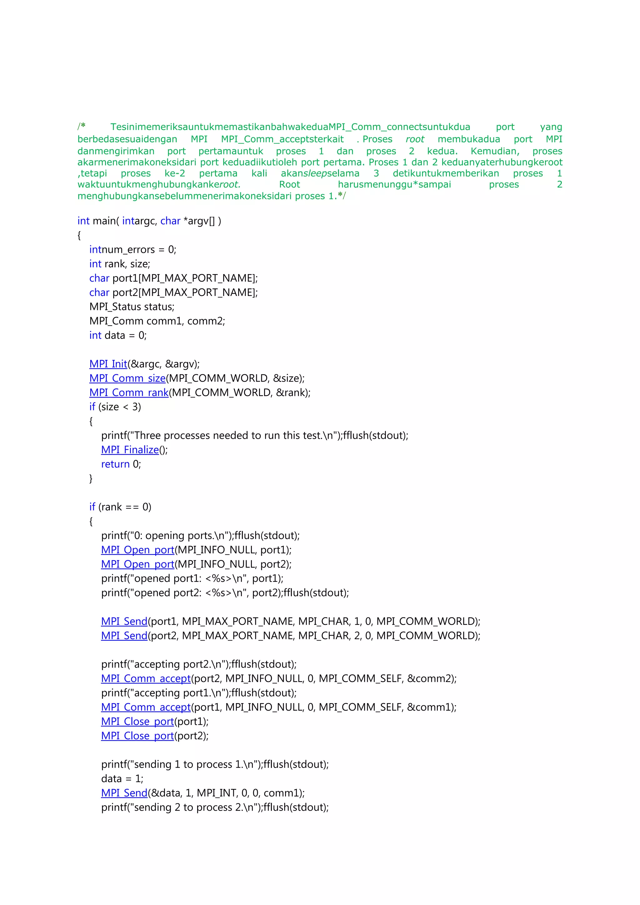 Mpi comm accept | PDF