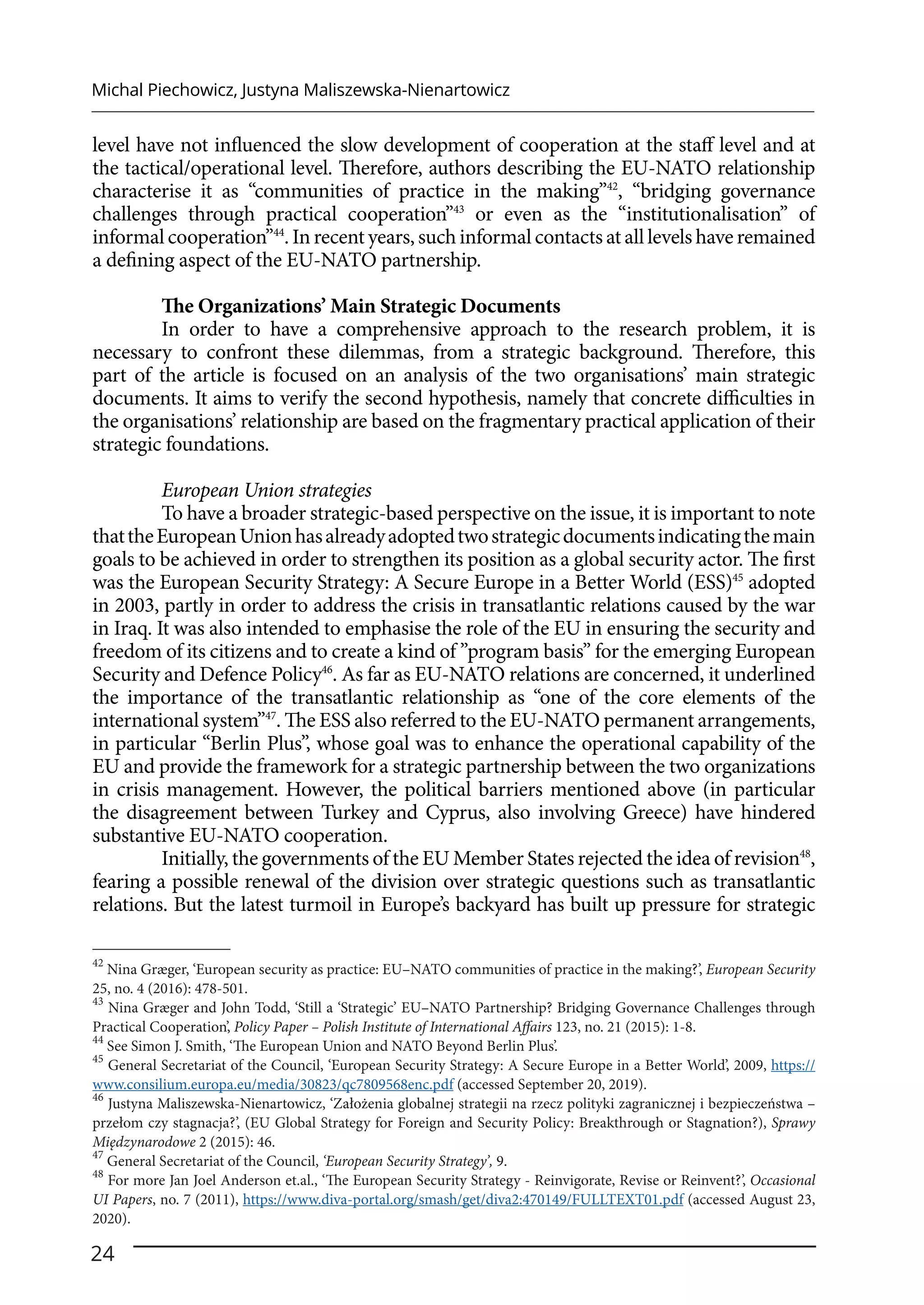 EU-NATO relations through the lens of strategic documents | PDF