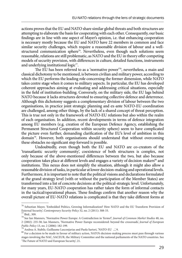 EU-NATO relations through the lens of strategic documents | PDF