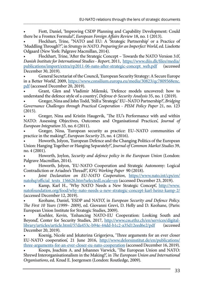 EU-NATO relations through the lens of strategic documents | PDF