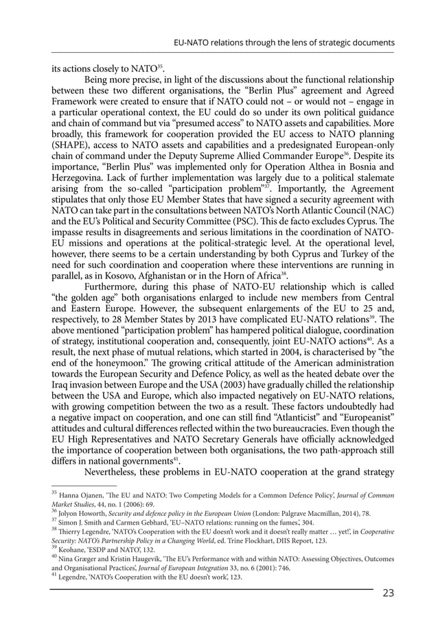 EU-NATO relations through the lens of strategic documents | PDF