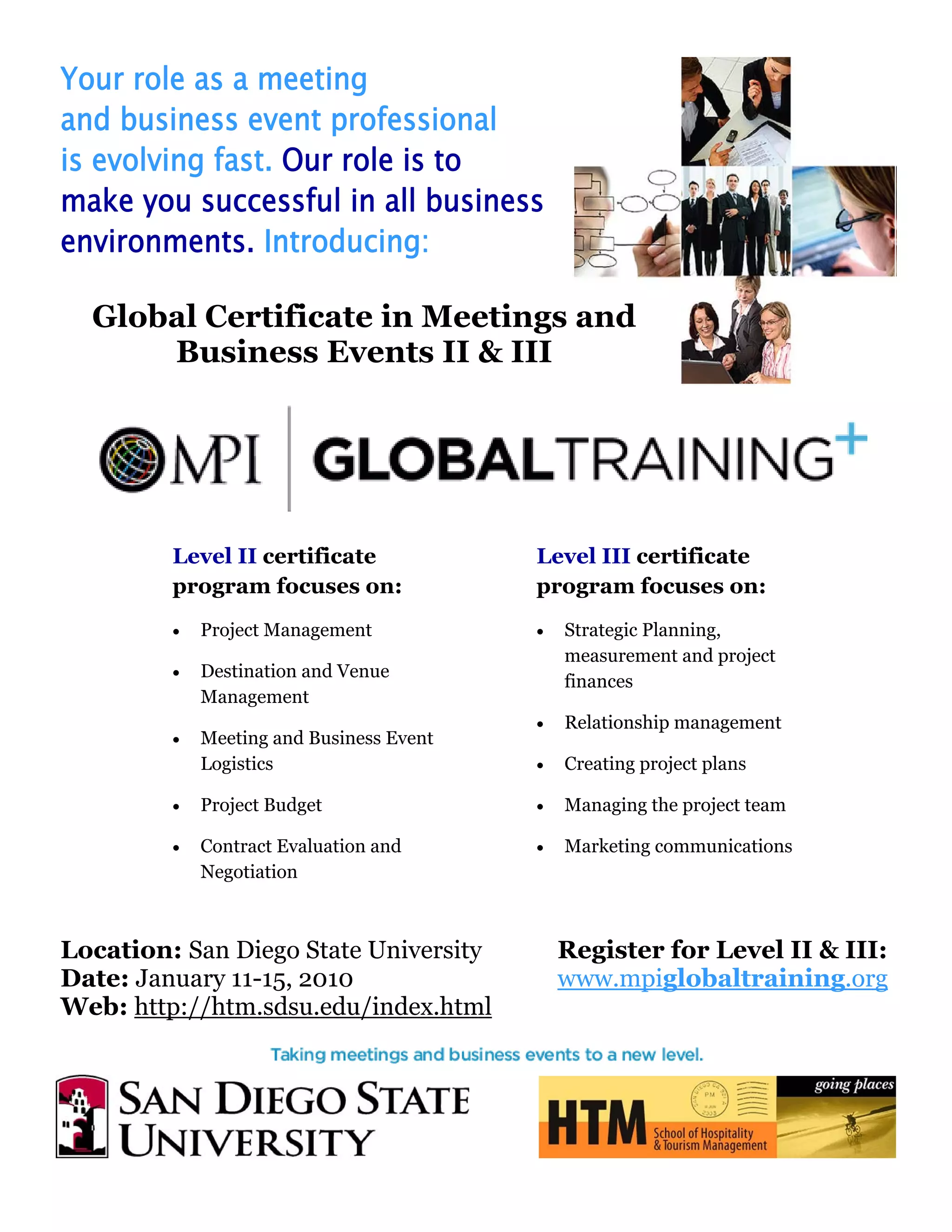 Mpi Global Training Sdsu Flyer | PDF