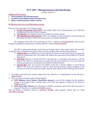 Introduction to Microprocessor lecture 01 | PDF | Data Storage and Warehousing | Computing