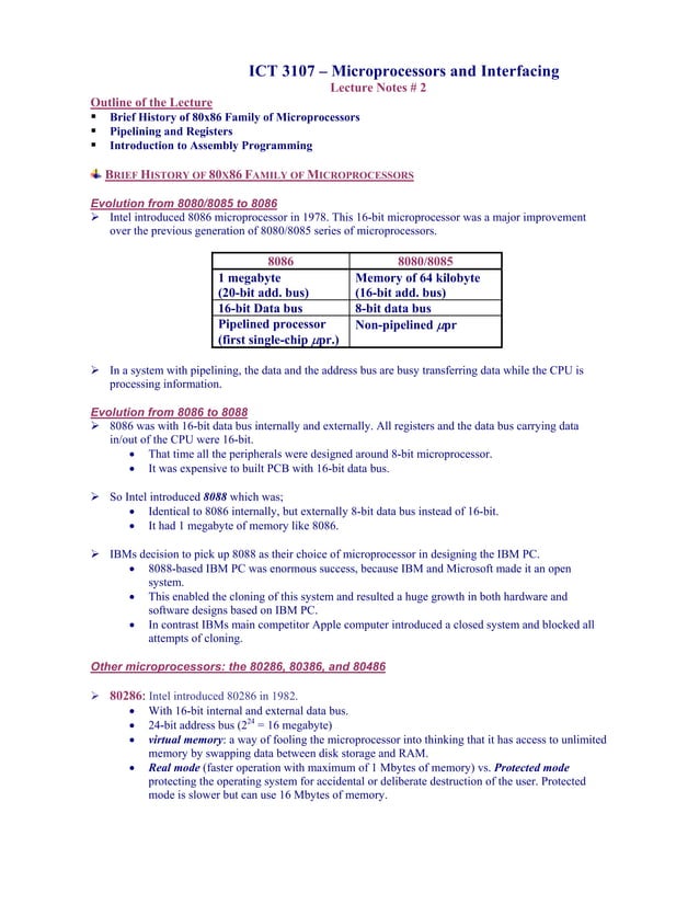 Microprocessor Lecture 2 Pdf Programming Languages Computing