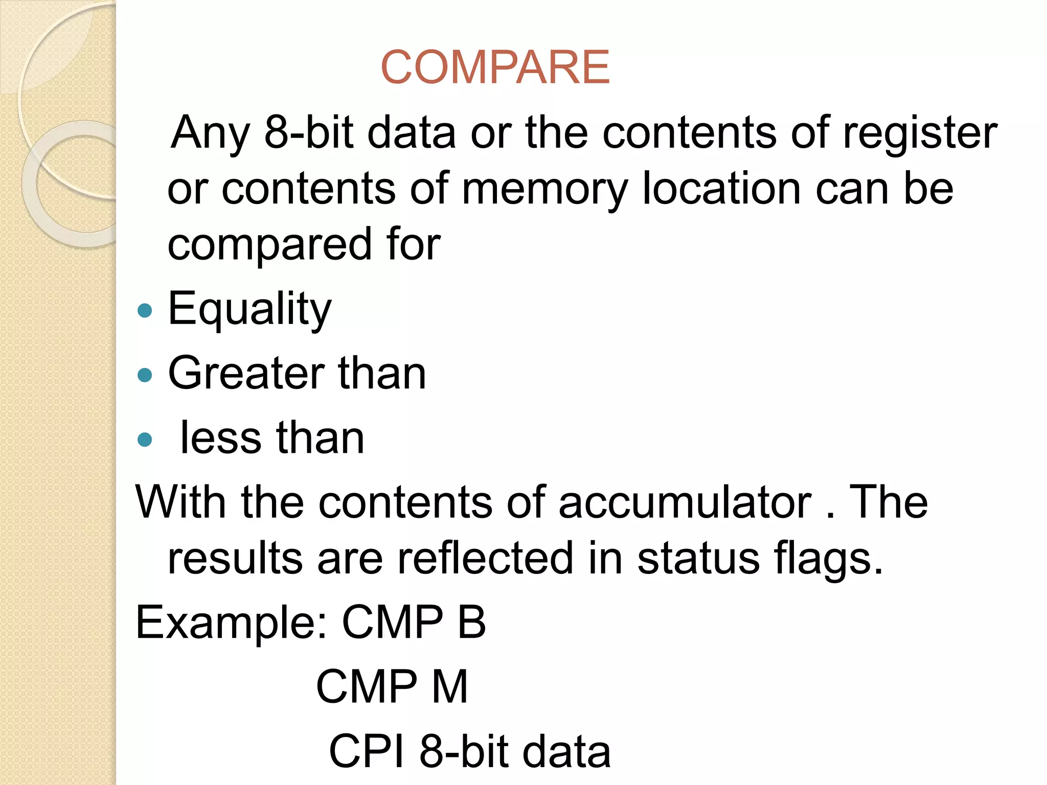 microprocessor ppt (branching and logical instructions) | PPTX