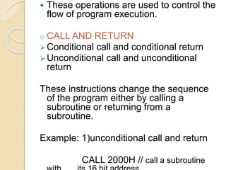 microprocessor ppt (branching and logical instructions) | PPTX