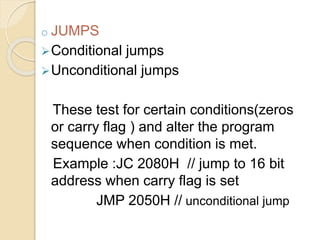 microprocessor ppt (branching and logical instructions) | PPTX