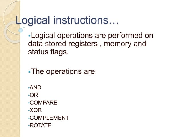 microprocessor ppt (branching and logical instructions) | PPTX