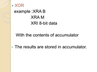 microprocessor ppt (branching and logical instructions) | PPTX