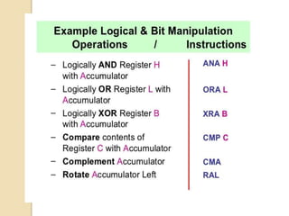 microprocessor ppt (branching and logical instructions) | PPTX