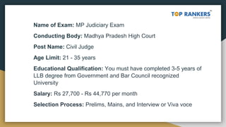 Mp judiciary exam highlights | PPT