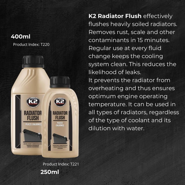 K2 Radiator Flush - Radiator Flushes | T220 T221 | PDF