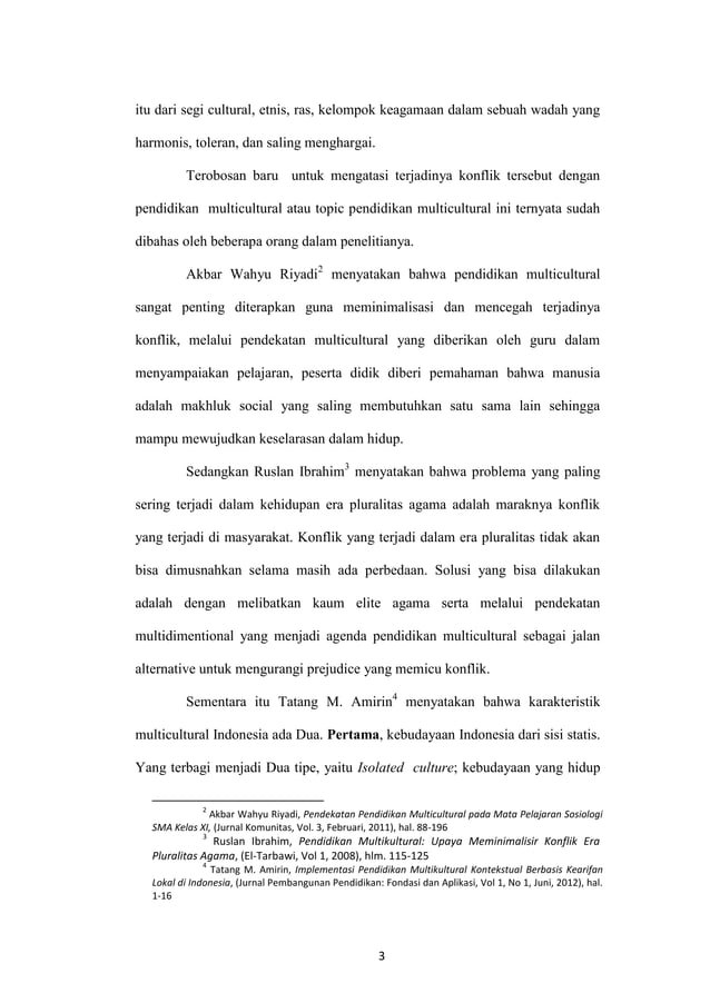 Latar Belakang Masalah "Pendidikan Multikultural" | PDF