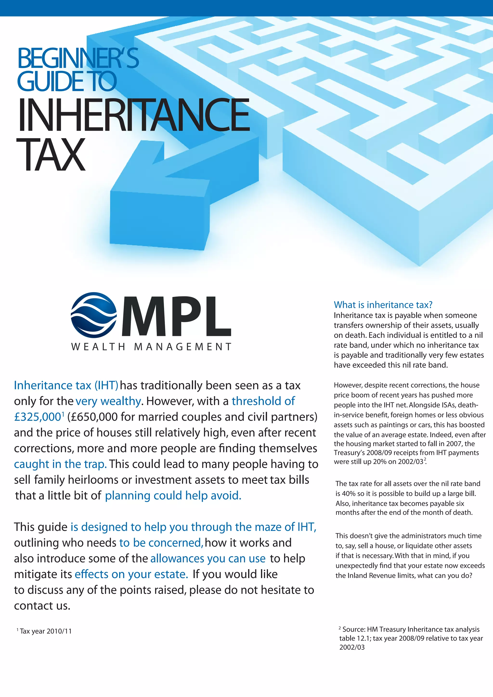 MPL guide to IHT planning (2011) | PDF