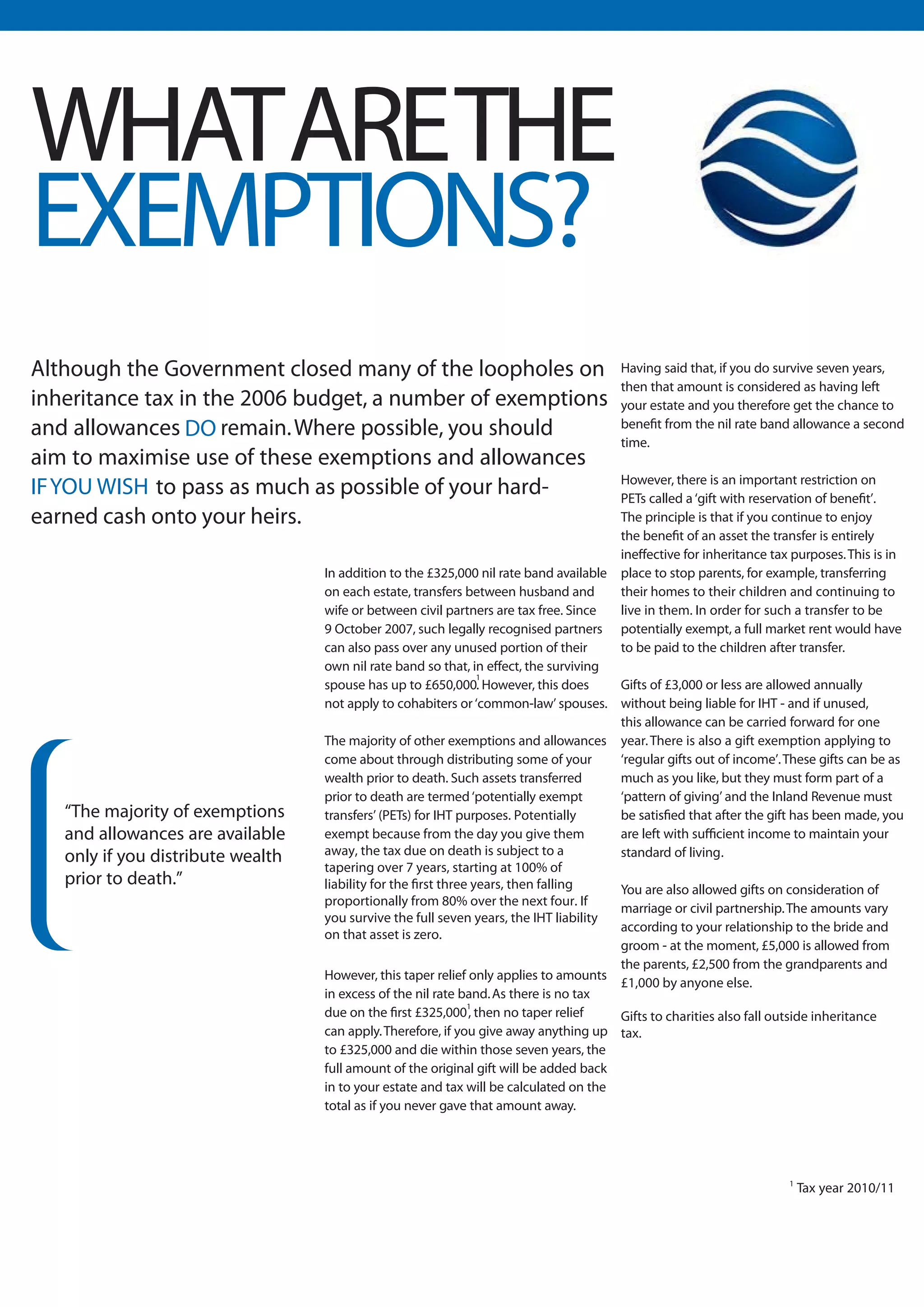 MPL guide to IHT planning (2011) | PDF