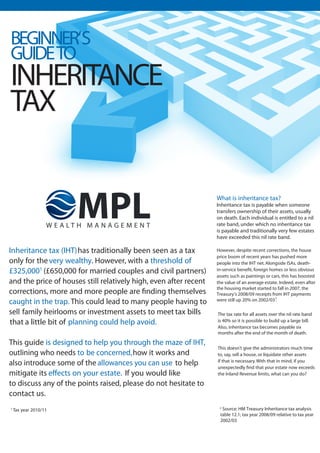 MPL guide to IHT planning (2011) | PDF