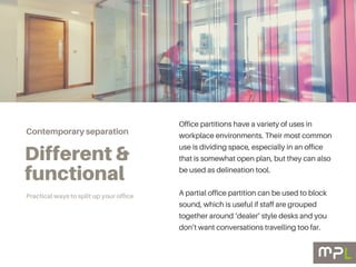 Office Partitions | Commercial Refurbishment | MPL Interiors | PDF