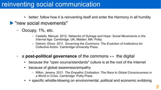 Reinventing social communication to build a democratic technological future" | PPT