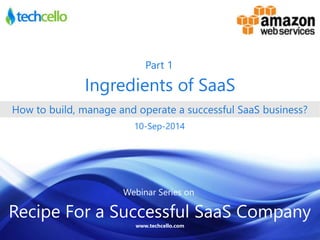 Recipe for Successful SaaS Company - Part 1 | PPTX