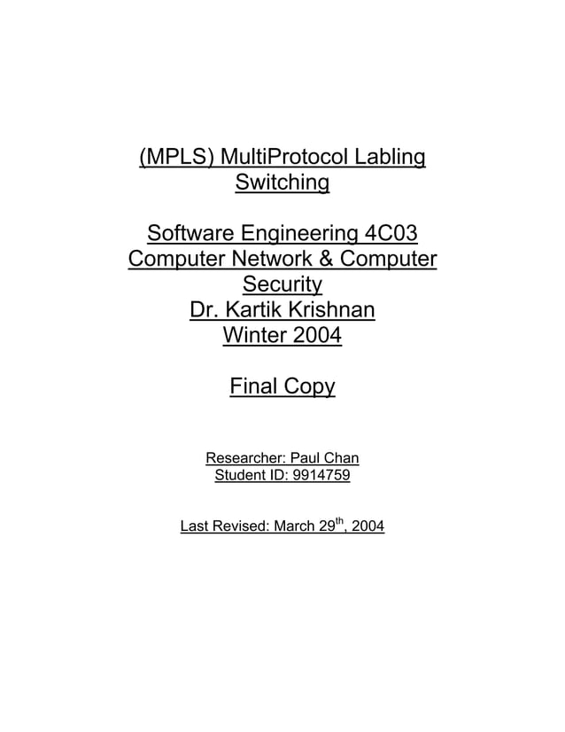 Mpls | PDF | Computer Networking | Computing