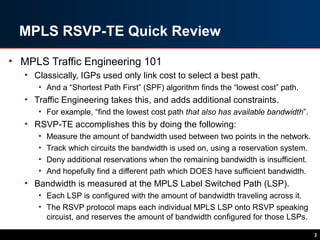 MPLS RSVP-TE Auto-Bandwidth - Practical Lessons Learned | PPT