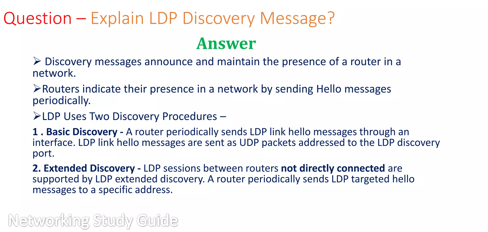 What is LDP || Frequently asked Questions and Answers on MPLS LDP | PPT