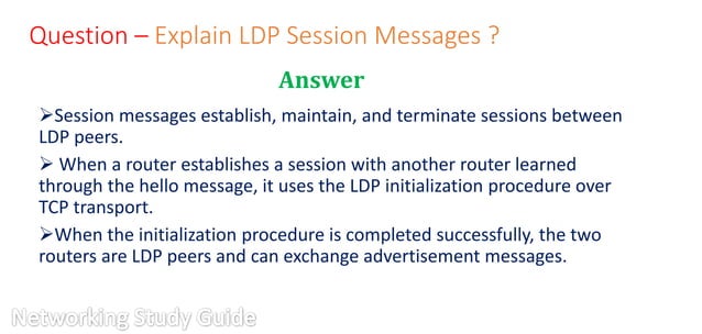 What is LDP || Frequently asked Questions and Answers on MPLS LDP | PPT