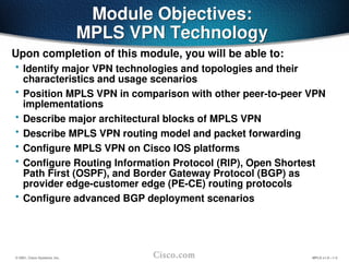 MPLS10S01-Implementing Cisco MPLS Training | PPT