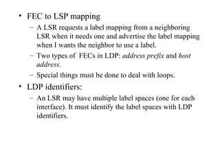Label Distribution Protocols for MPLS FEC | PPT