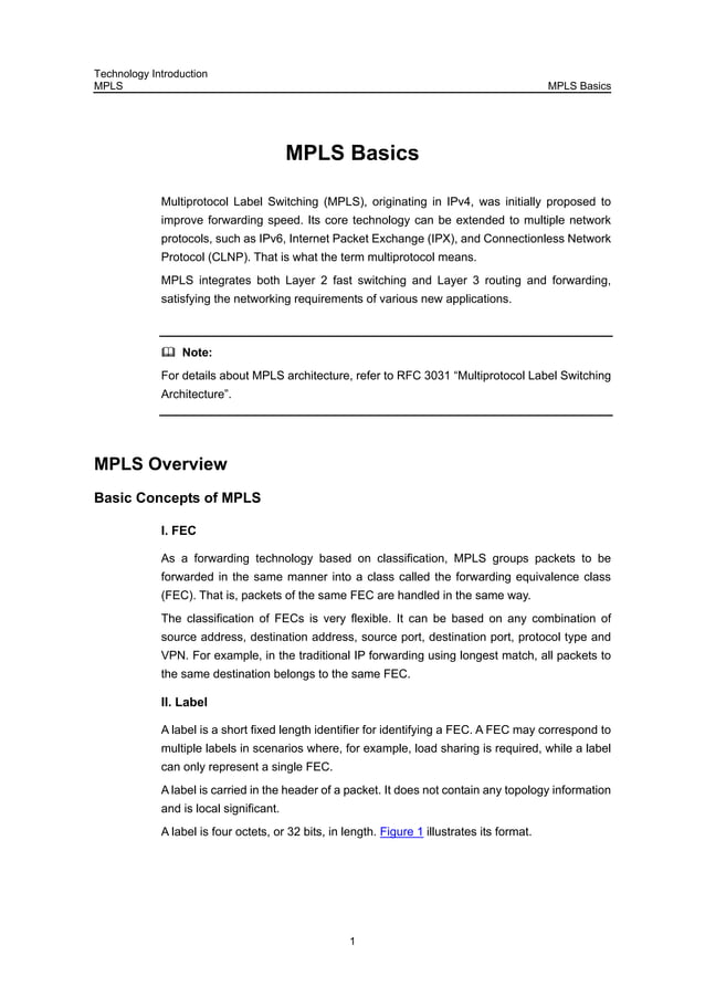 Mpls basics introduction | PDF