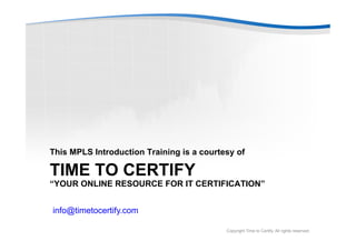 Mpls concepts. Time to Certify | PDF