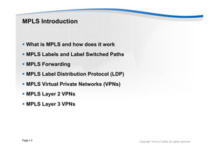 Mpls concepts. Time to Certify | PPT