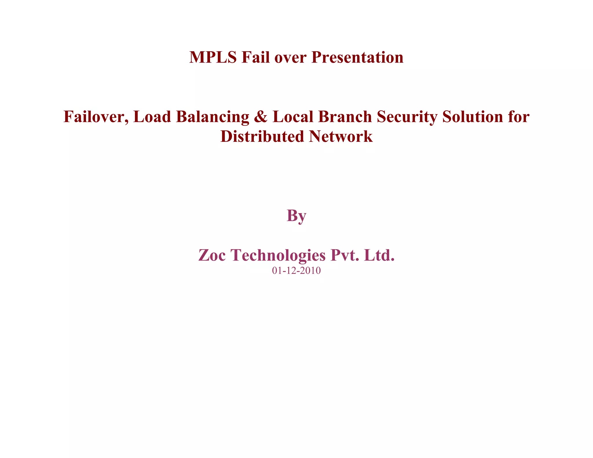 Mpls Failover Presentation | PPT