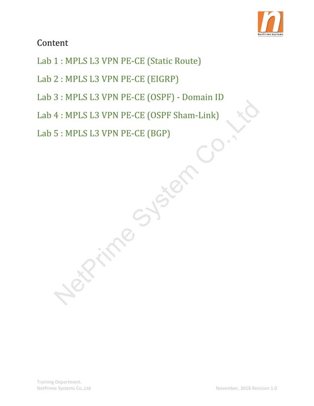 MPLS LAB Practice Vol.1.pdf | Computer Networking | Computing