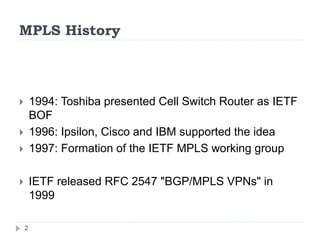 An introduction to MPLS networks and applications | PPTX