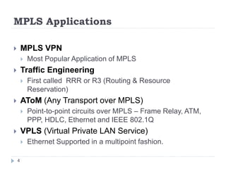 An introduction to MPLS networks and applications | PPTX