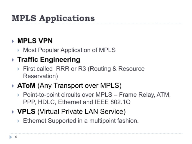 An introduction to MPLS networks and applications | PPTX