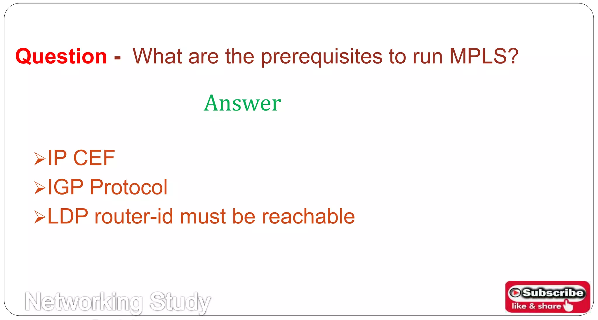 MPLS basic interview questions and Answers | PPTX