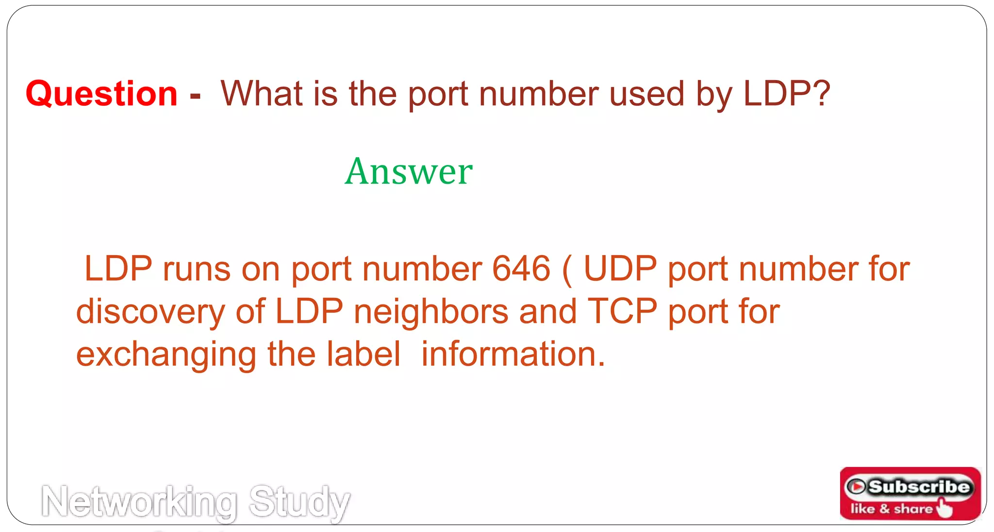 MPLS basic interview questions and Answers | PPTX