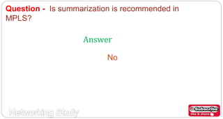 MPLS basic interview questions and Answers | PPTX